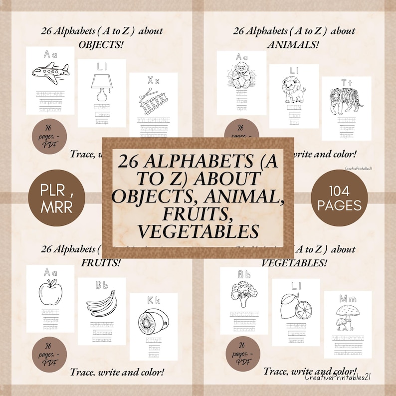 26 Alphabets A to Z About Objects, Animals, Fruits, Vegetables ...