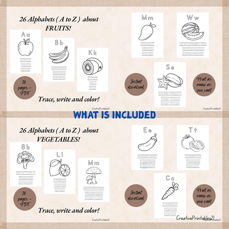 26 Alphabets A to Z About Objects, Animals, Fruits, Vegetables ...