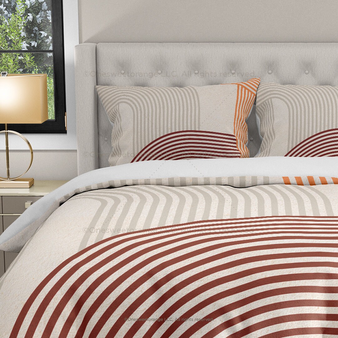 Comforter Mid Century Line Art I Bedding Home Decor Comforter Pillow ...