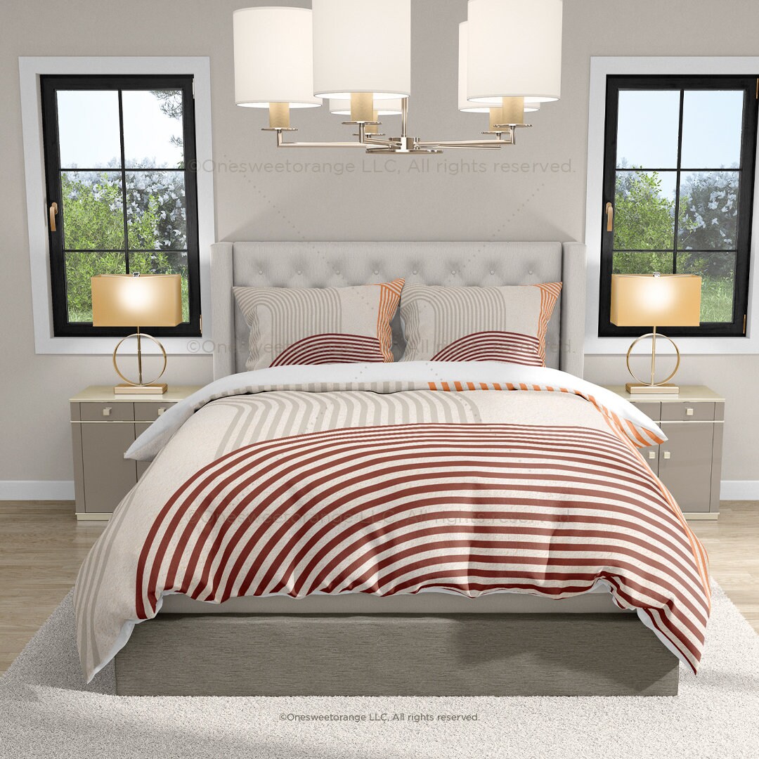 Comforter Mid Century Line Art I Bedding Home Decor Comforter Pillow ...