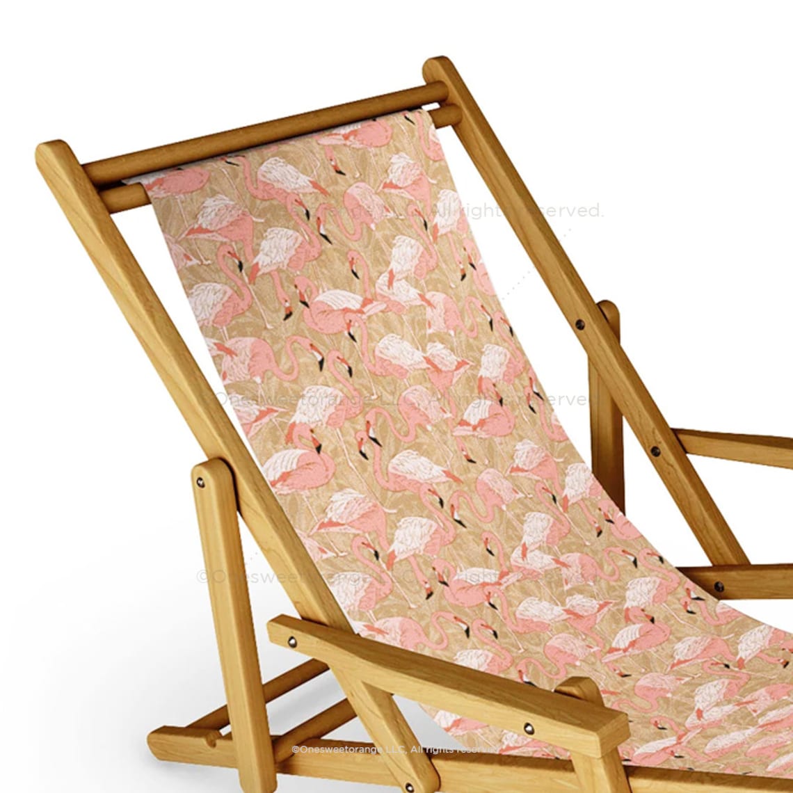 Sling Chair Pink Flamingos Camel Beach Chair Pastel Flamingo Pattern ...