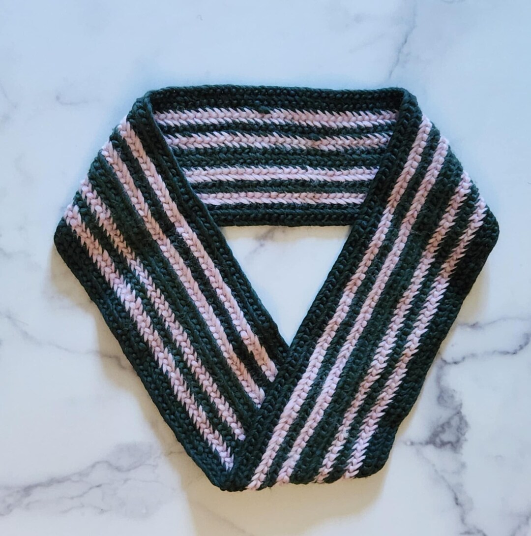 Forest Green and Baby Pink Mobius Scarf - Etsy