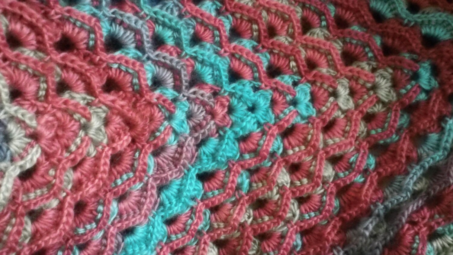 Bright Colored Crochet Throw in Waves of Color - Etsy
