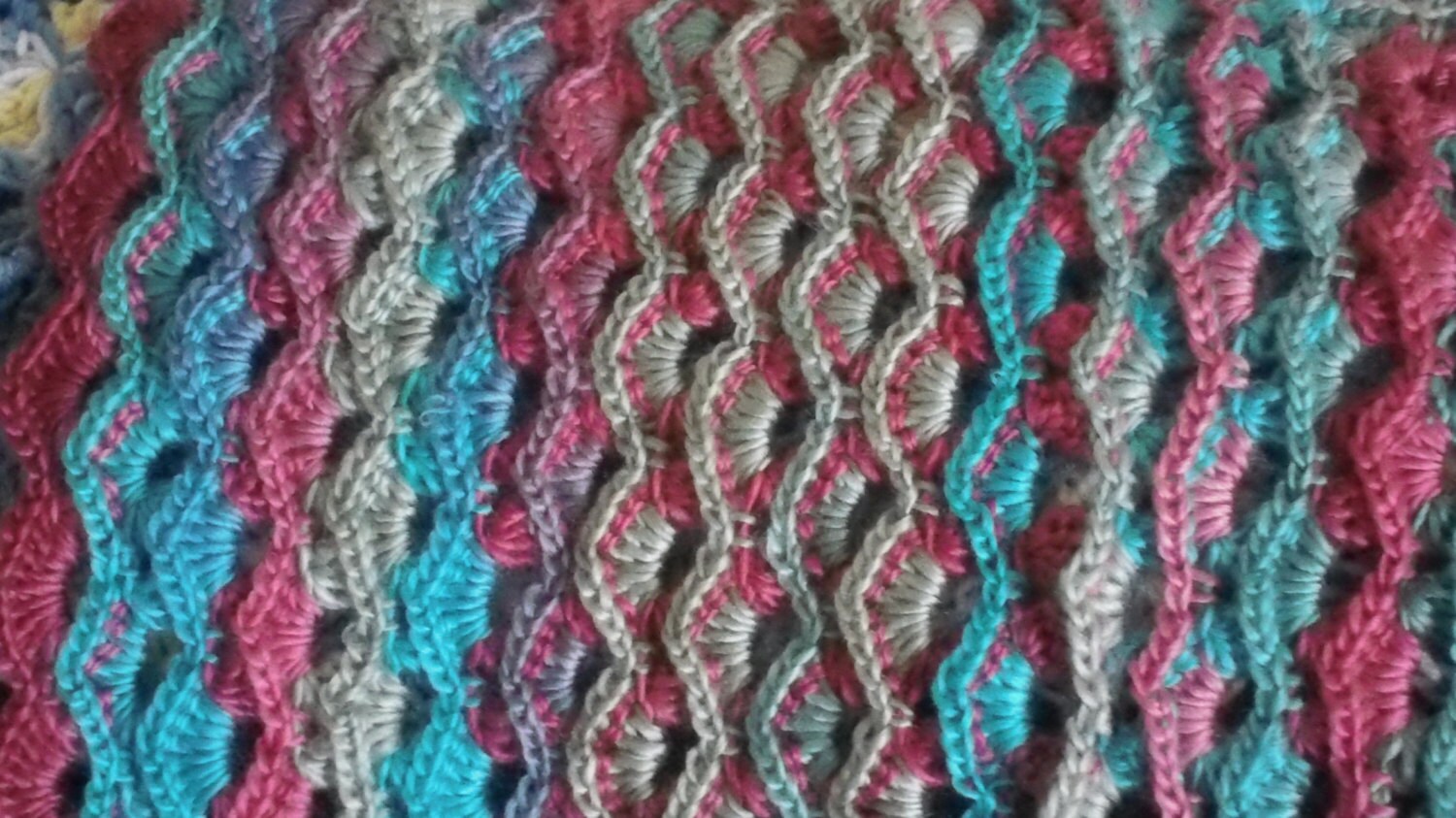 Bright Colored Crochet Throw in Waves of Color - Etsy