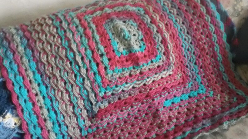 Bright Colored Crochet Throw in Waves of Color - Etsy