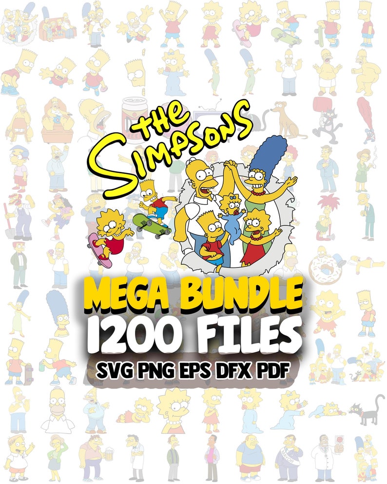 Simpsons Clip Art Bundle, Simpsons Svg Cut Files for Cricut, Silhouette ...
