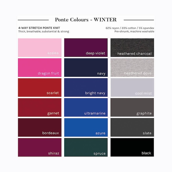 Winter Color Swatches - Etsy