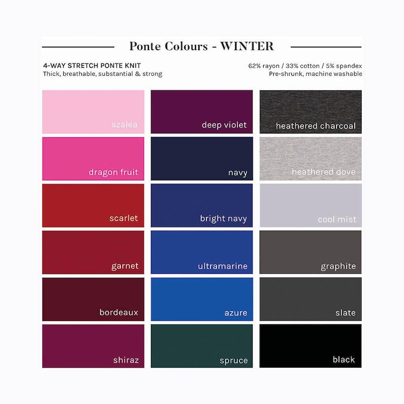 Winter Color Swatches - Etsy