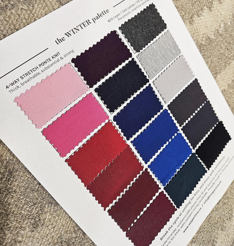 Colour Analysis Swatches - True Winter Palette - Etsy