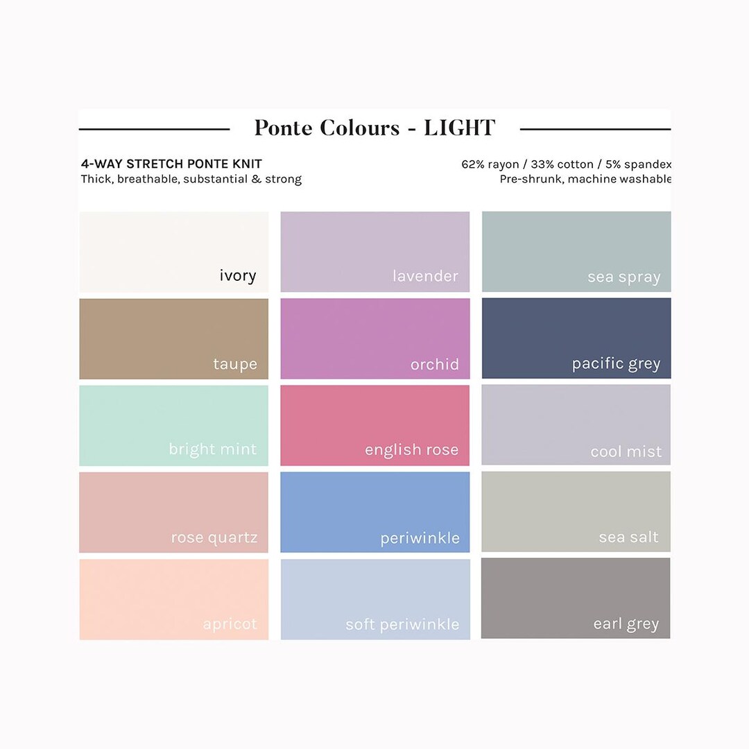 Colour Analysis Swatches - Light Palette - Etsy