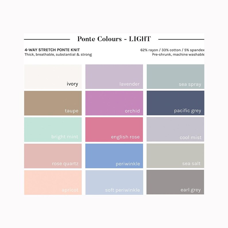 Colour Analysis Swatches - Light Palette - Etsy