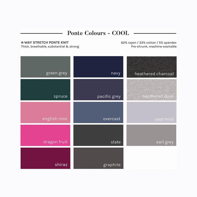 Colour Analysis Swatches - Cool Palette - Etsy