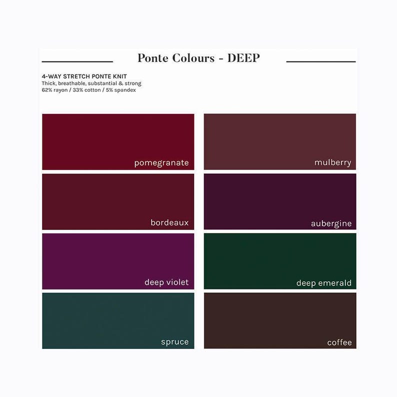 Colour Analysis Swatches - Deep Palette - Etsy