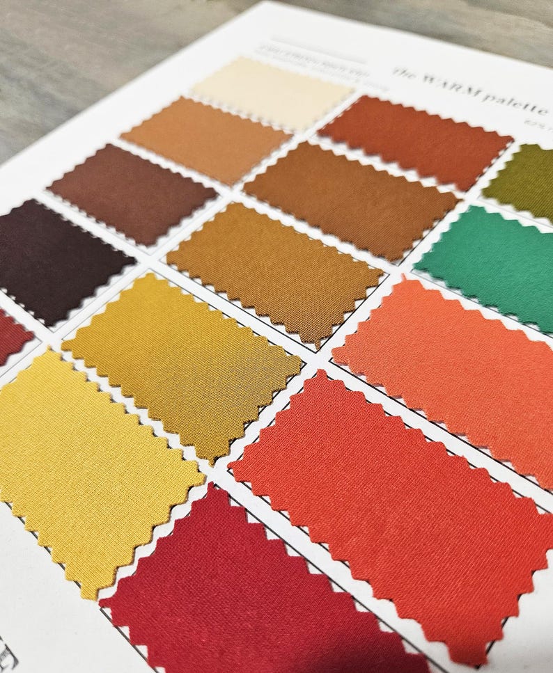 Colour Analysis Swatches - Warm Palette - Etsy