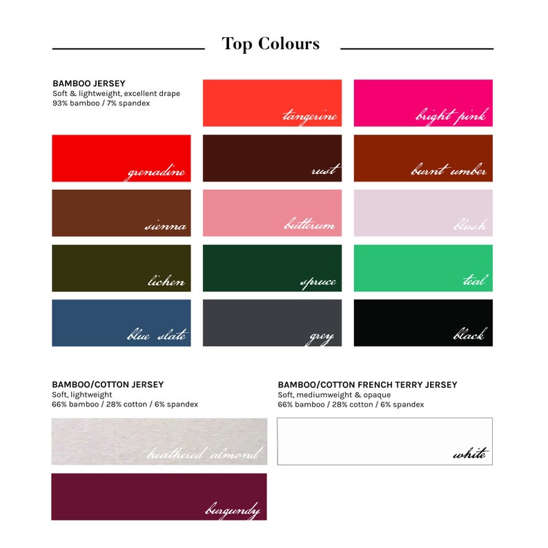 Jersey Swatches - Set of 5 - Etsy