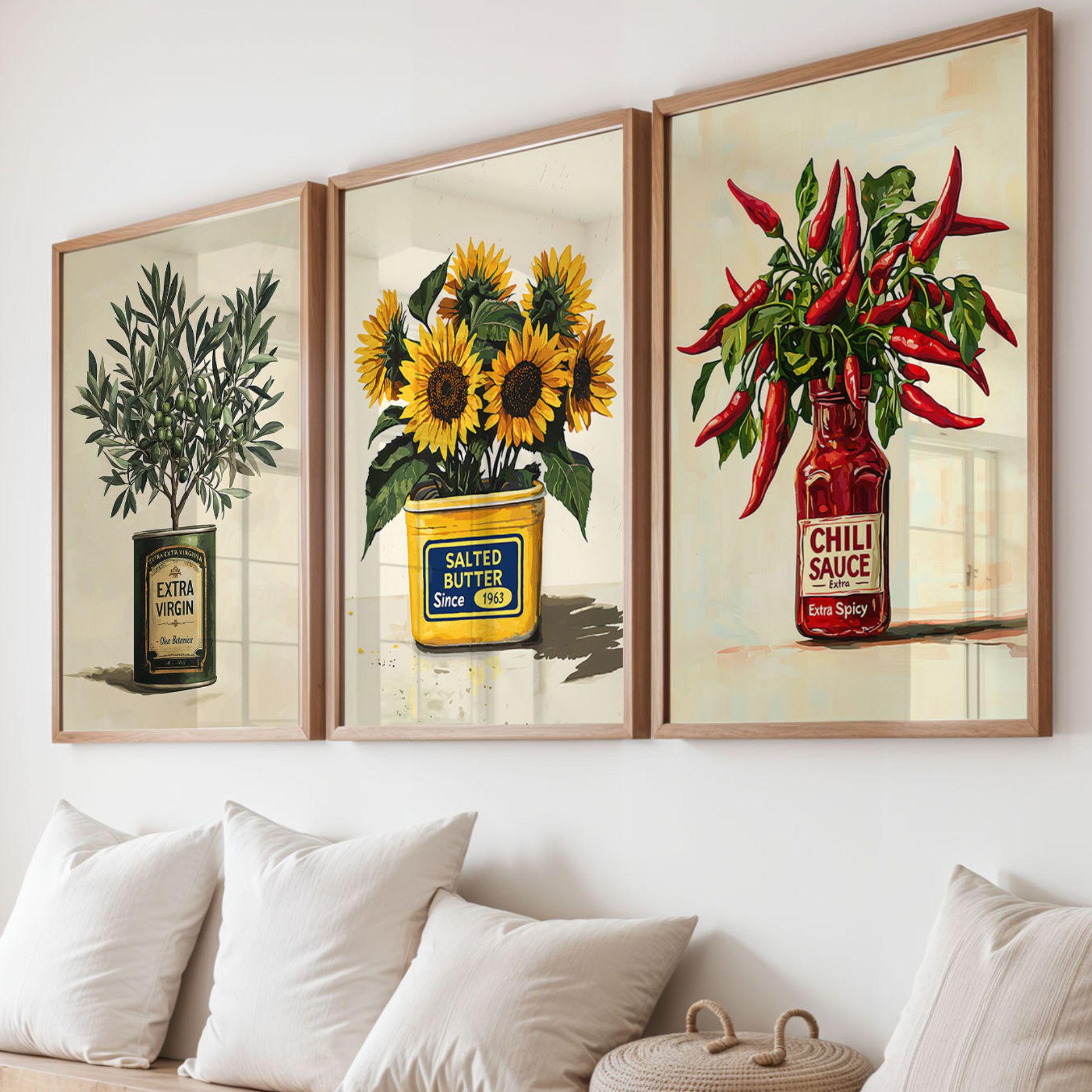 Chili Sauce Wall Art Spicy Red Pepper Print Kitchen Hot Sauce Poster ...
