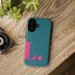 Personalised Large Initial Phone Case for iPhone 16 15 14 13 12 11 Pro ...