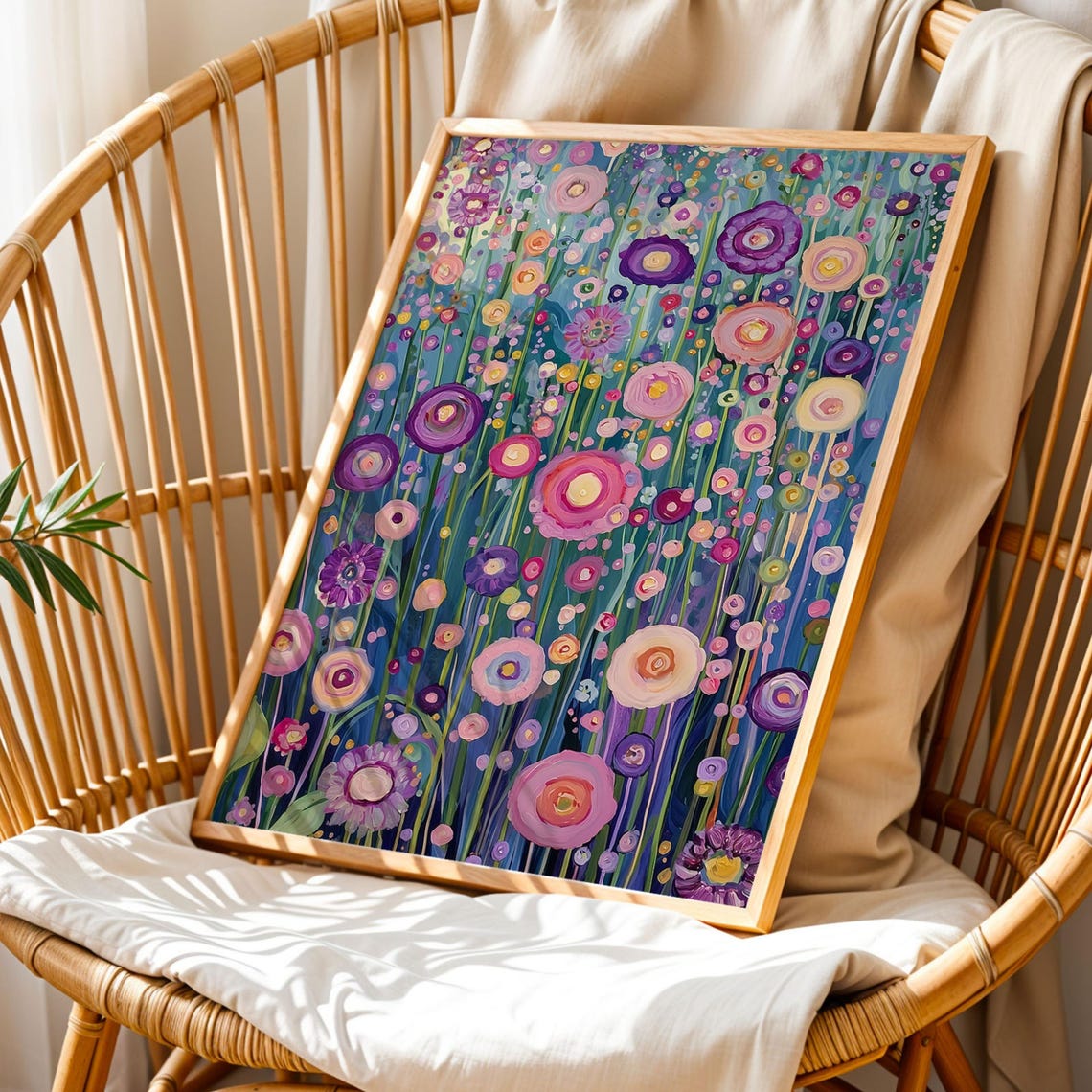 Gustav Klimt Purple Wildflower Art Print Poster Botanical Gold ...