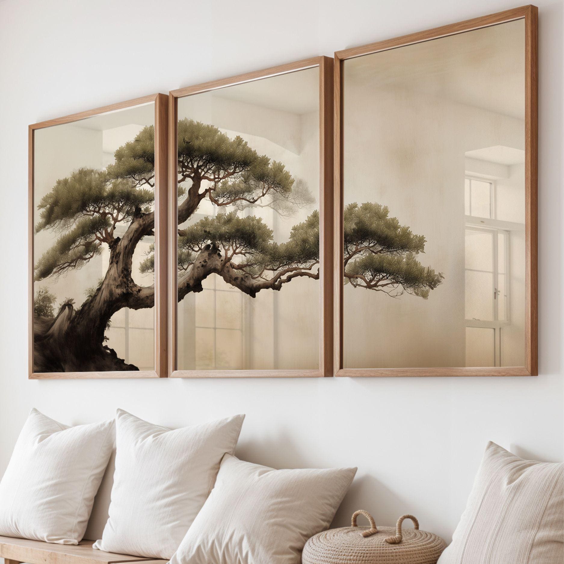 Japanese Tree Set of 3 Wall Art Poster Japandi Style Nature Prints ...