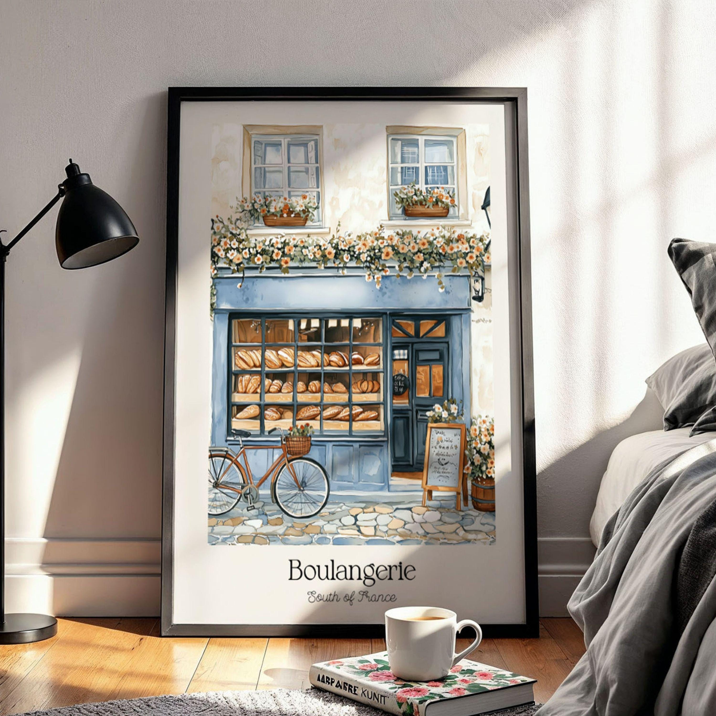 Boulangerie French Bakery Wall Art Paris Café Print Vintage Kitchen ...