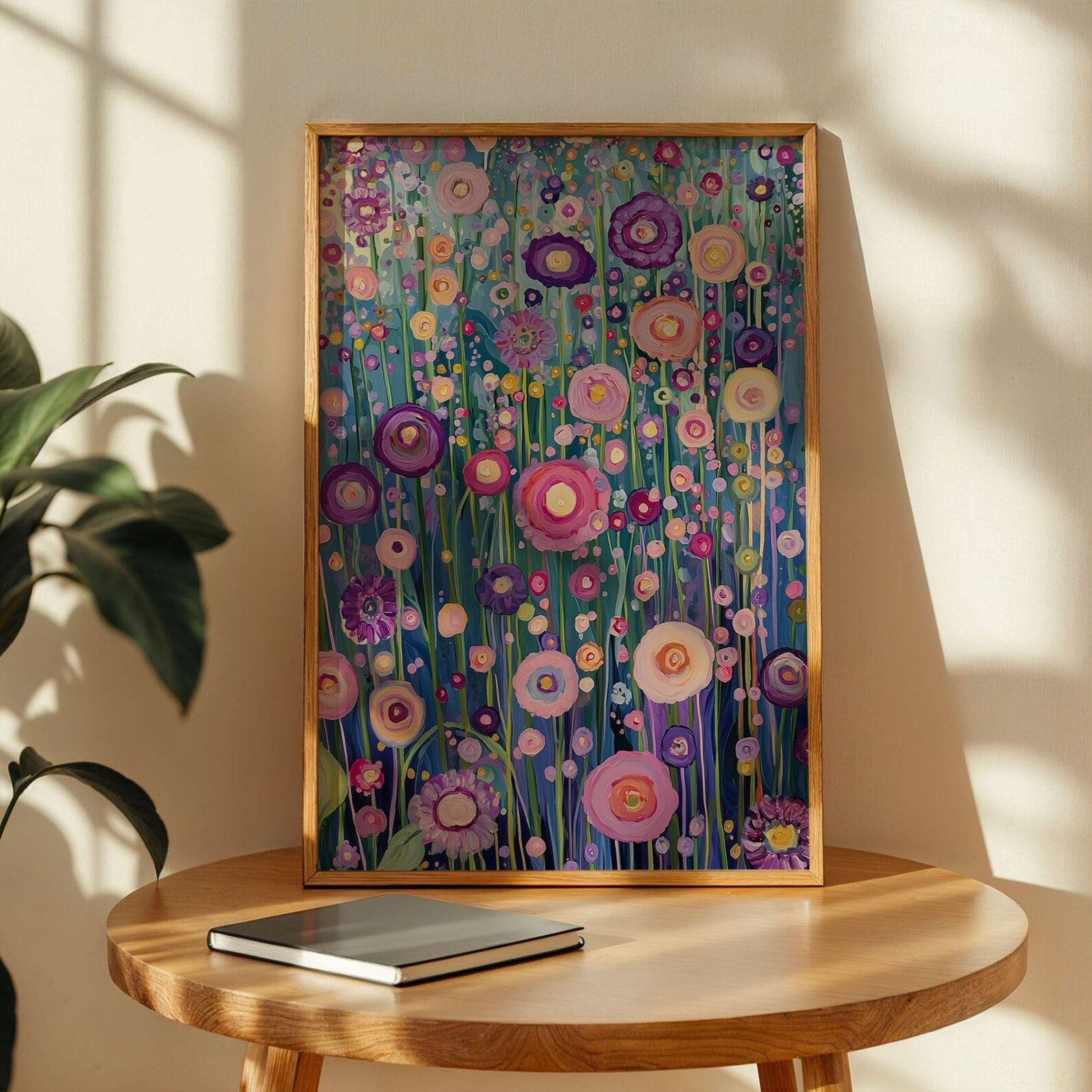 Gustav Klimt Purple Wildflower Art Print Poster Botanical Gold ...