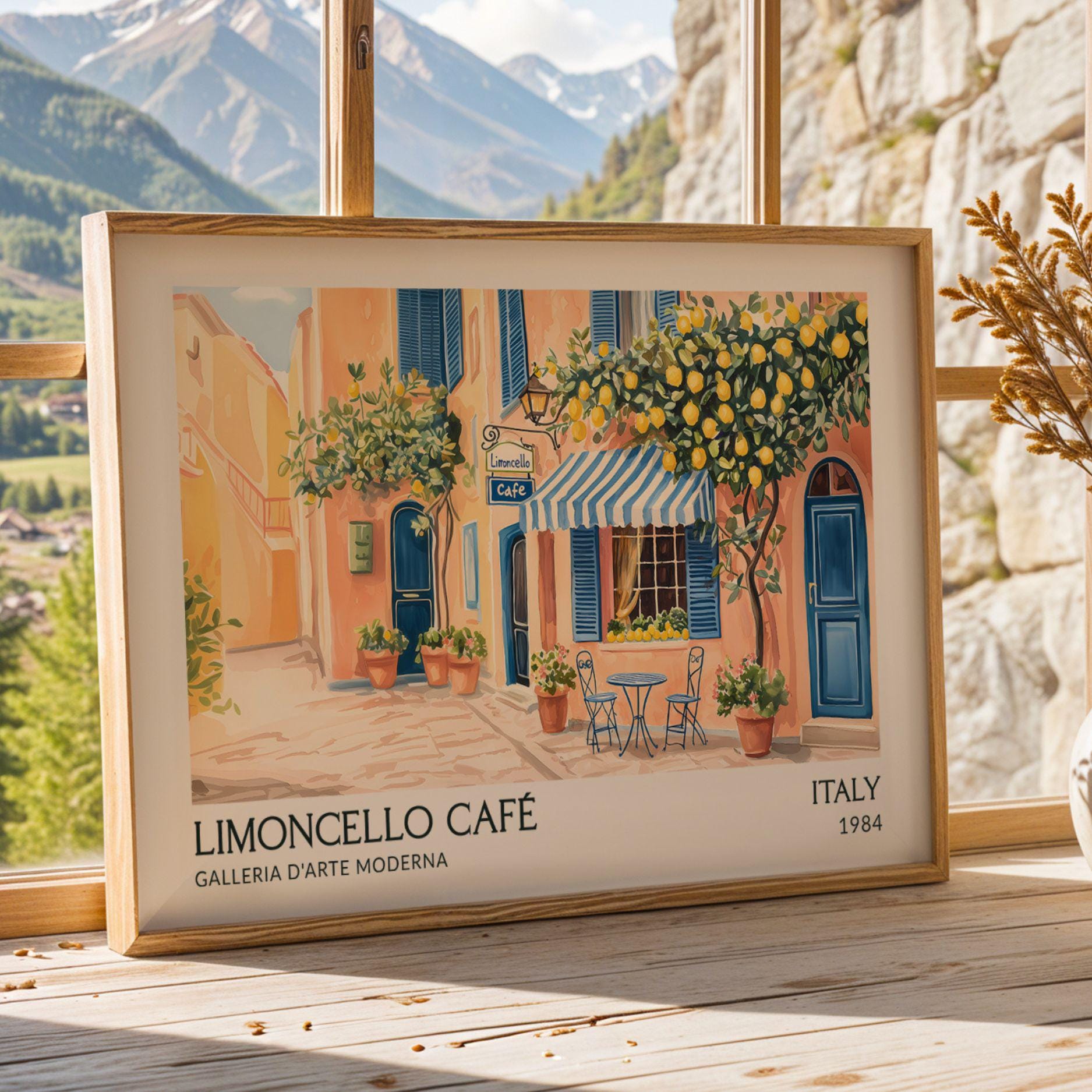 Limoncello Café Horizontal Italian Wall Art Poster Mediterranean ...