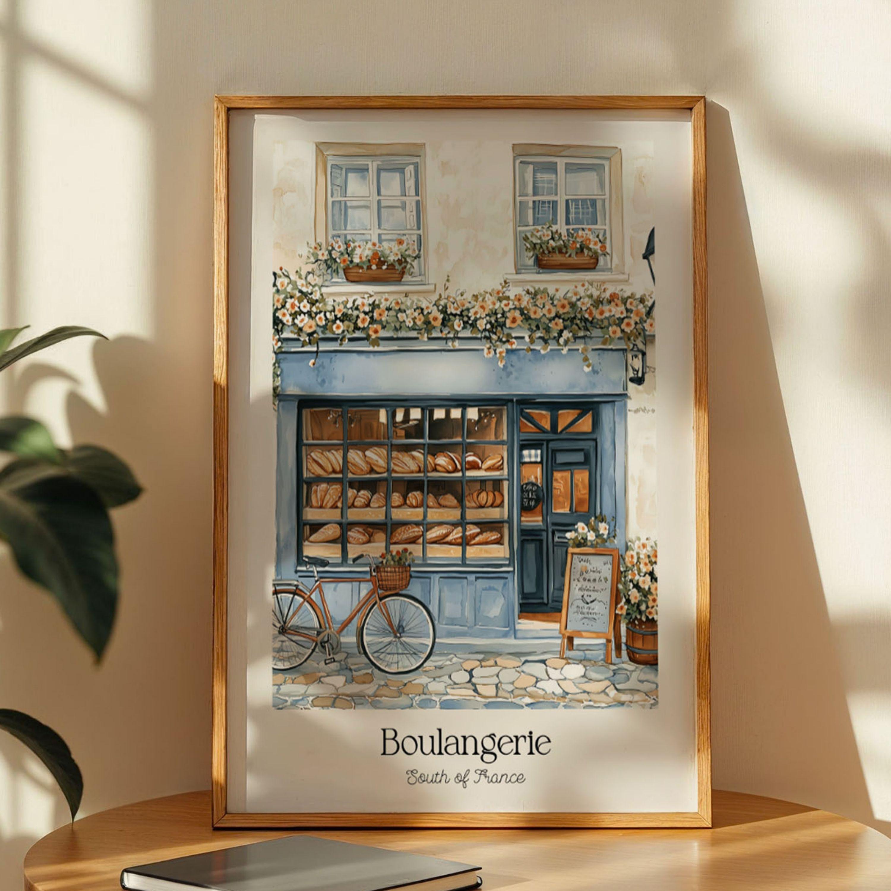 Boulangerie French Bakery Wall Art Paris Café Print Vintage Kitchen ...