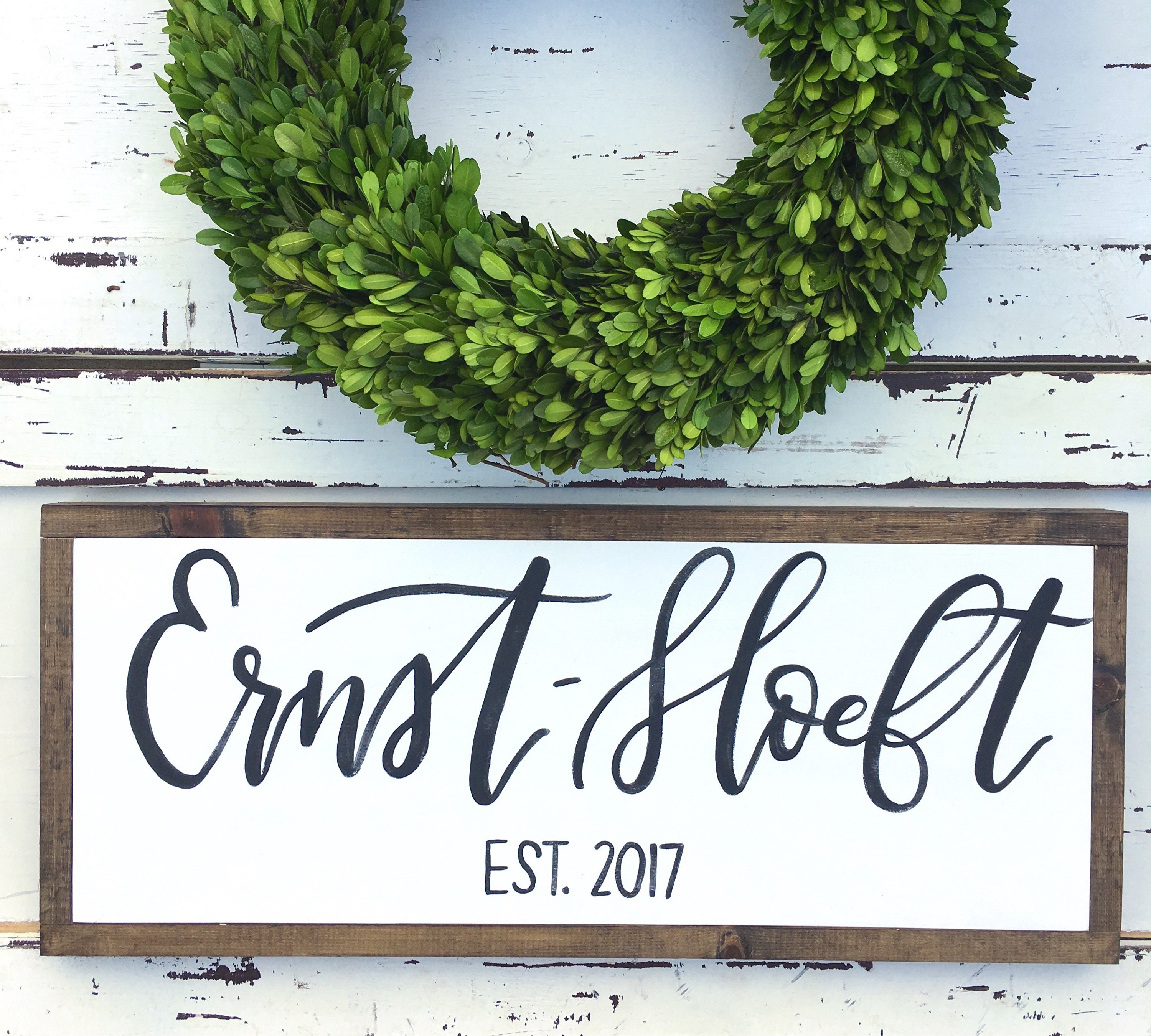 Last Name Family Sign Established Est. Wooden Family Sign - Etsy