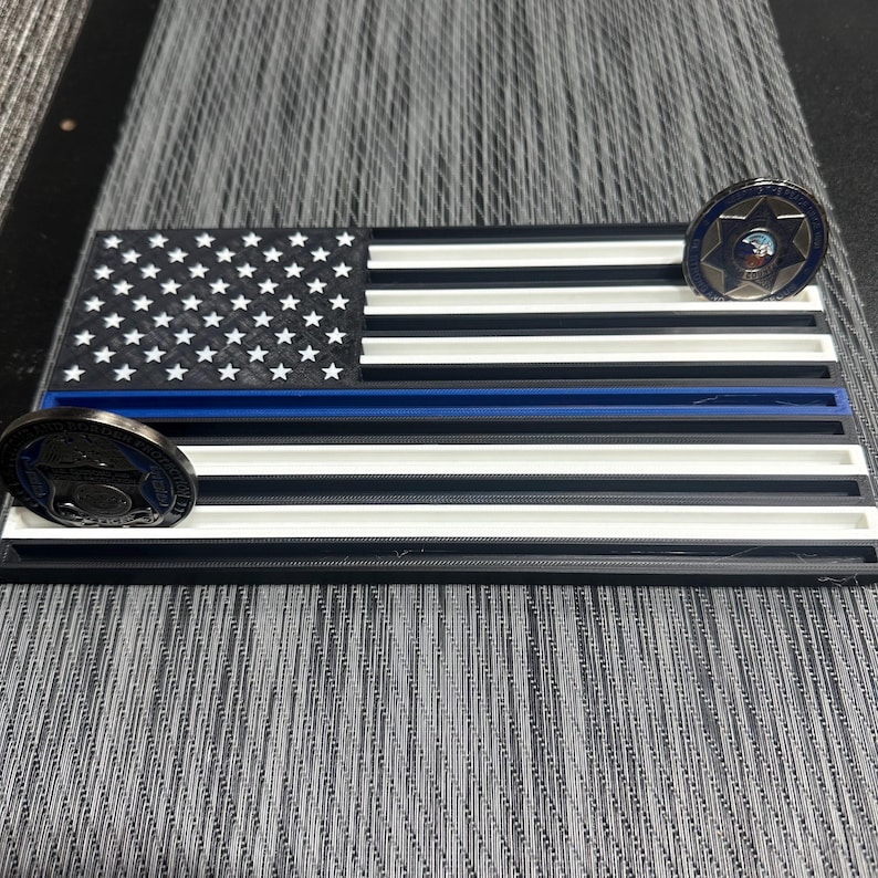 Thin Blue Line Challenge Coin Holder Display for Police Sheriff Law ...