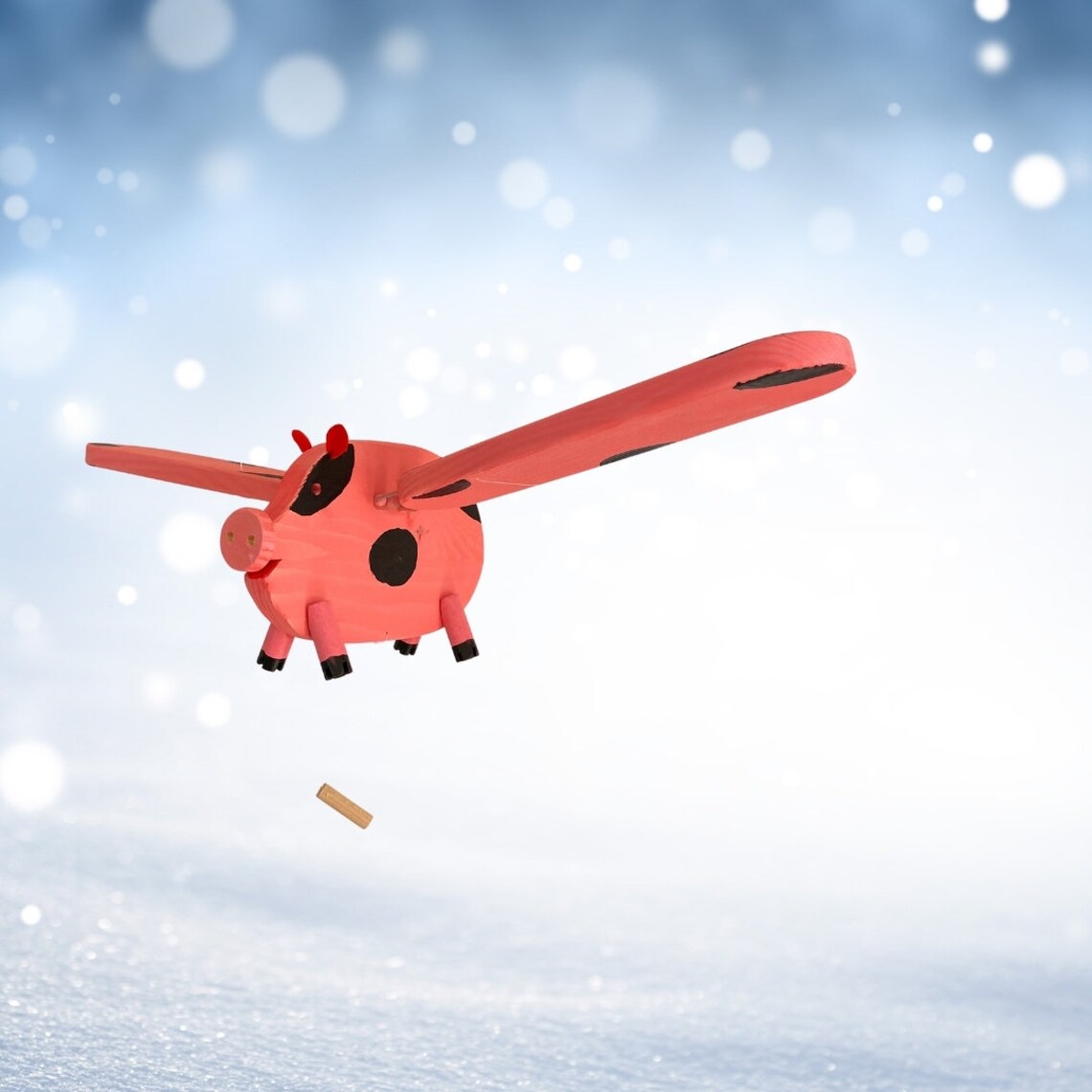 Pink Pig With Black Spots Wooden Baby Mobile Nursery Crib | Etsy