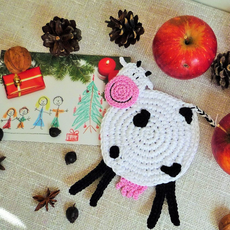Crochet Cow Coaster Pattern Nursery Decor Pattern Baby - Etsy Australia