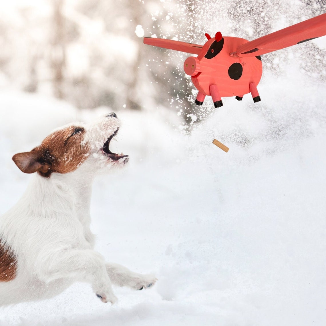 Pink Pig With Black Spots Wooden Baby Mobile Nursery Crib | Etsy
