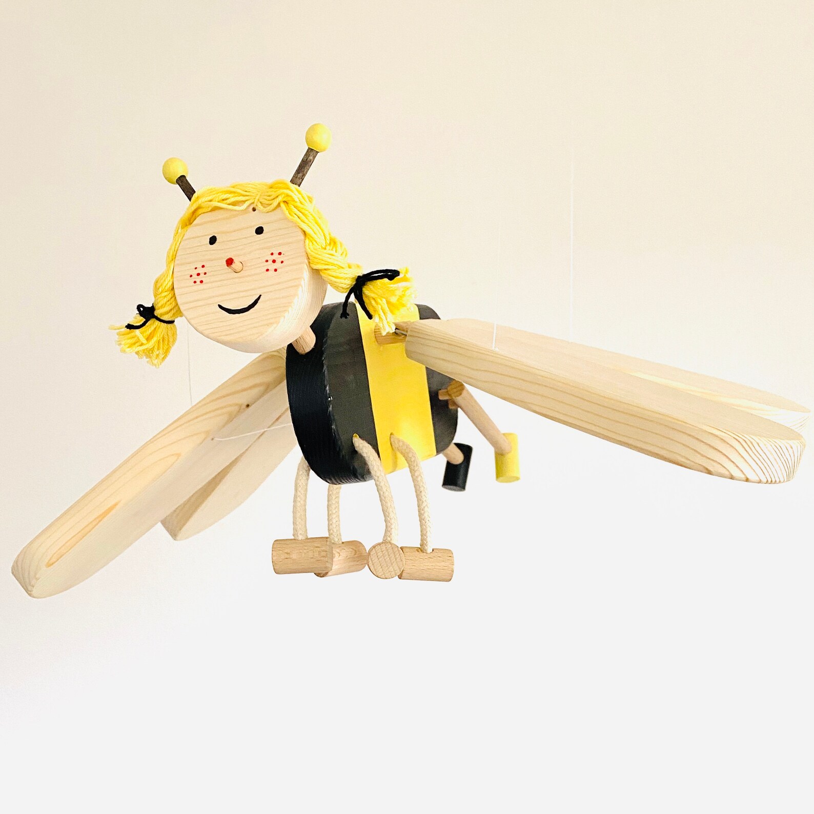Flying Bee Baby Girl Wooden Mobile Crib Nursery Mobile Bee | Etsy