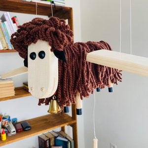 Brown Sheep Crib Nursery Mobile Animal Nursery Decor Kids Room Decor ...