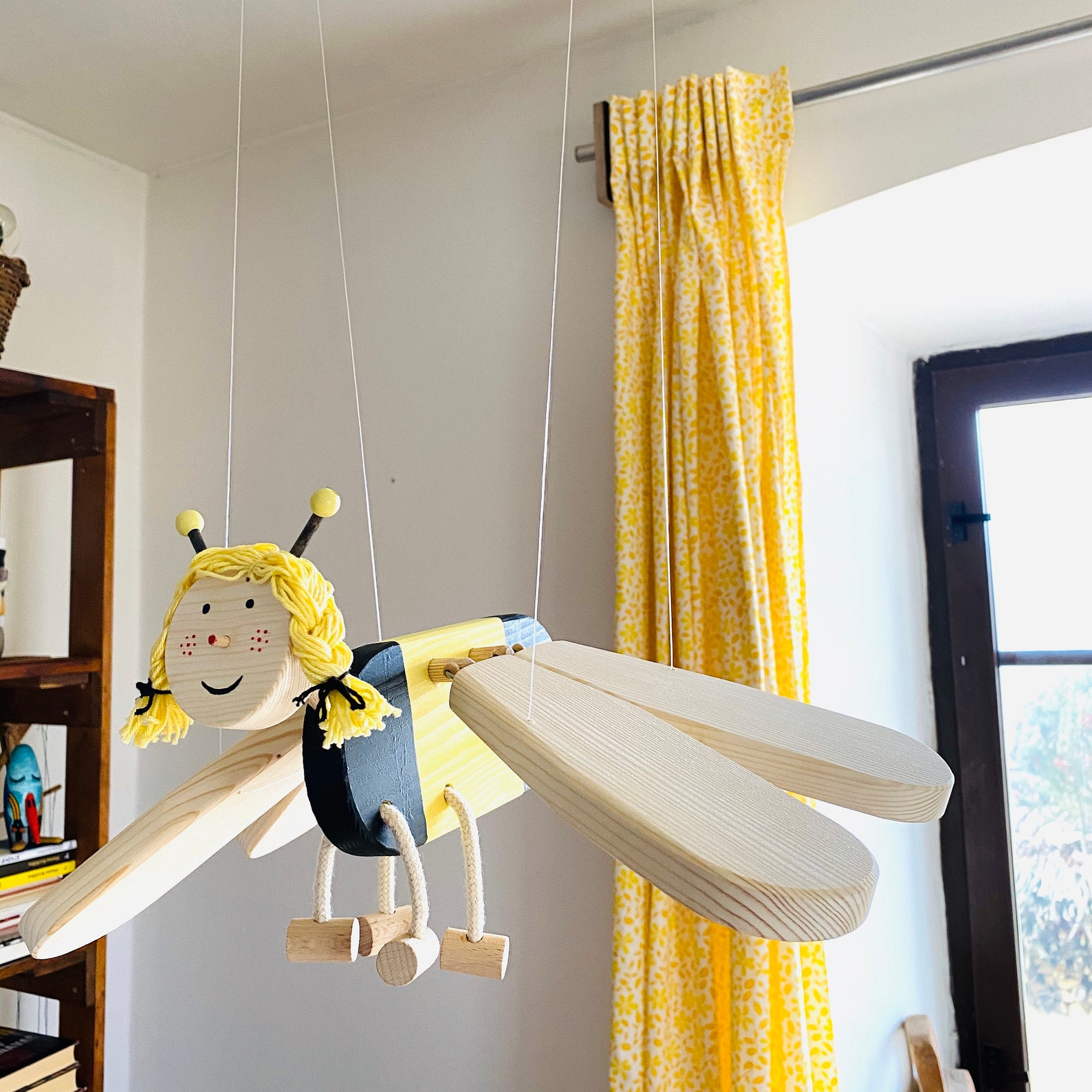 Flying Bee Baby Girl Wooden Mobile Crib Nursery Mobile Bee | Etsy