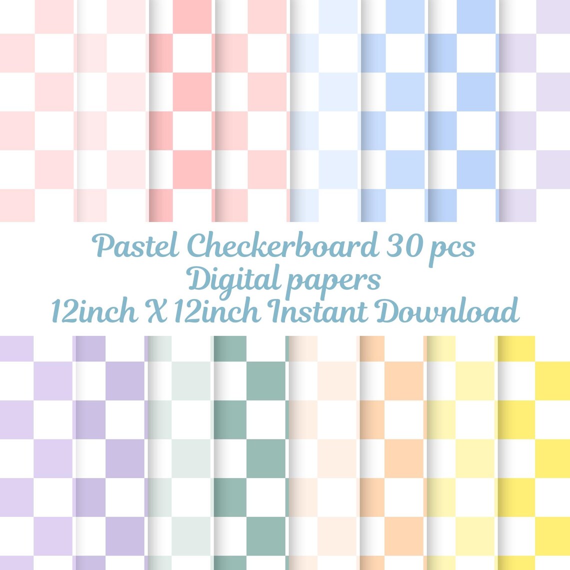 Pastel Checkers Background, Checkered Digital Paper, Basic Patterns ...