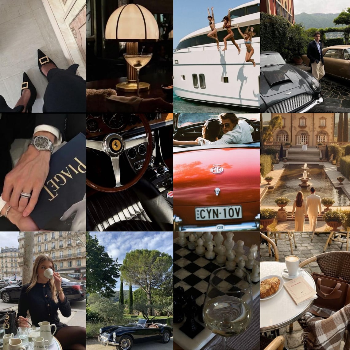 Old Money Aesthetic Collage Print, Luxury Fashion Print, Old Money ...
