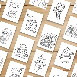 100 PCS Cozy Christmas Coloring Pages Print Bold Easy Holiday Coloring ...