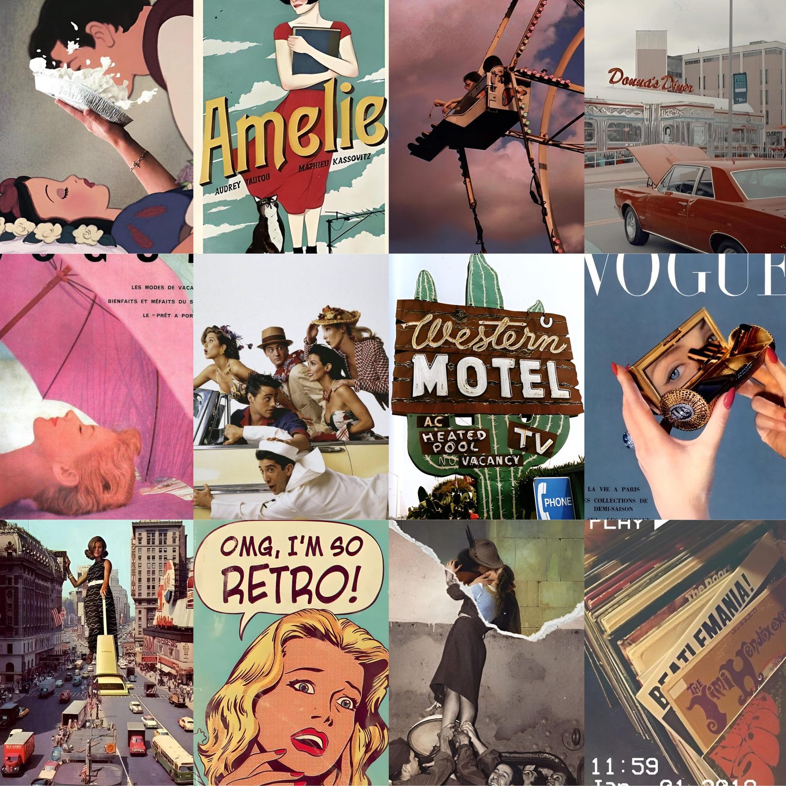 150 PCS | Vintage Poster Collage Kit | Retro Aesthetic Photo Collage ...