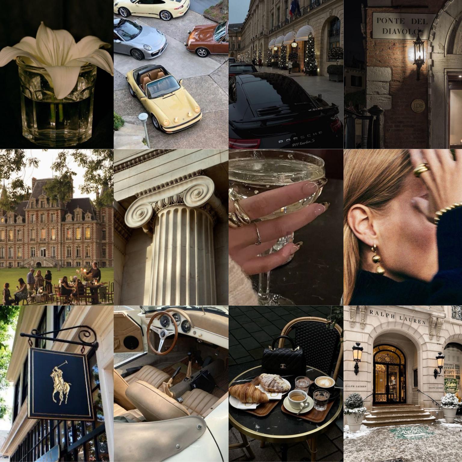 Old Money Aesthetic Collage Print, Luxury Fashion Print, Old Money ...