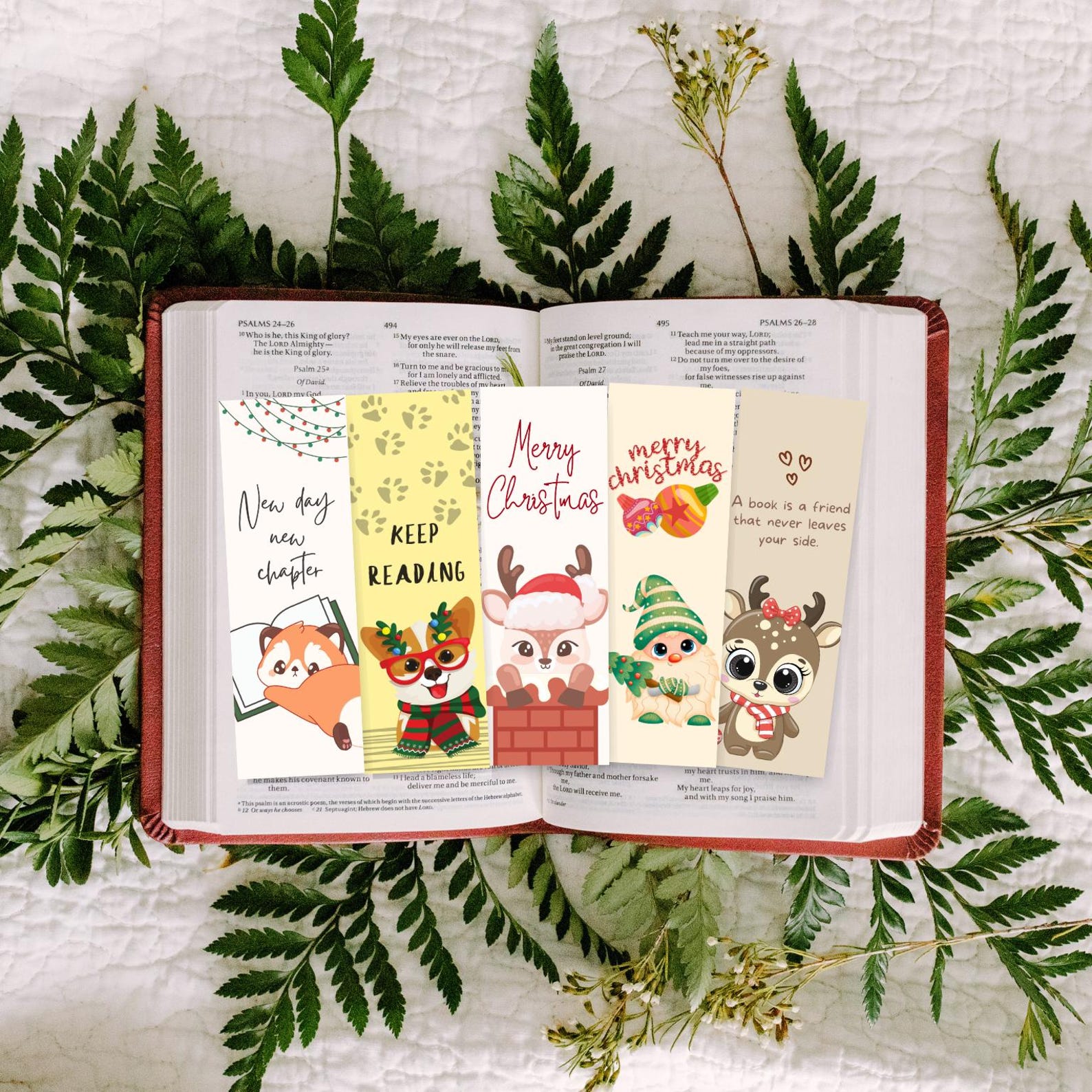 Christmas Collage Bookmark Candy Cane Santa | Christmas Holiday ...