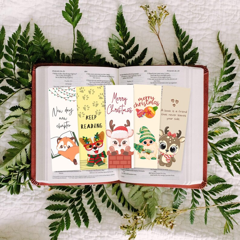 Christmas Collage Bookmark Candy Cane Santa | Christmas Holiday ...