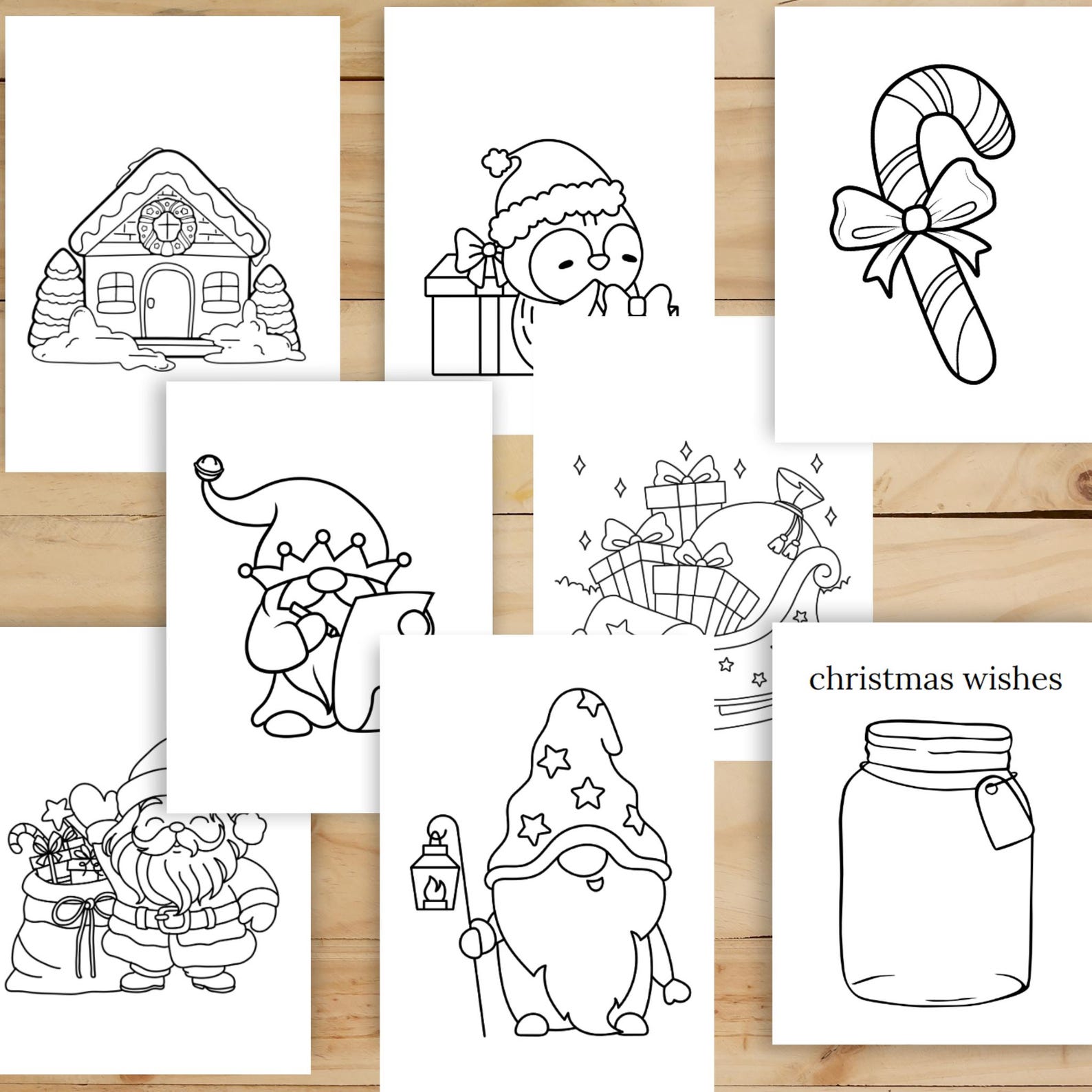 100 PCS Cozy Christmas Coloring Pages Print Bold Easy Holiday Coloring ...