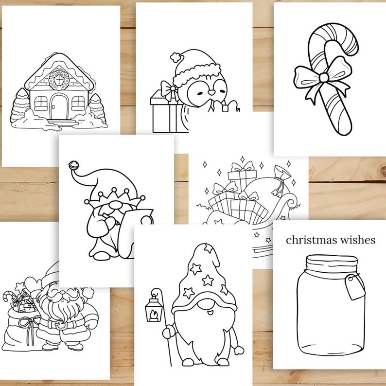 100 PCS Cozy Christmas Coloring Pages Print Bold Easy Holiday Coloring ...