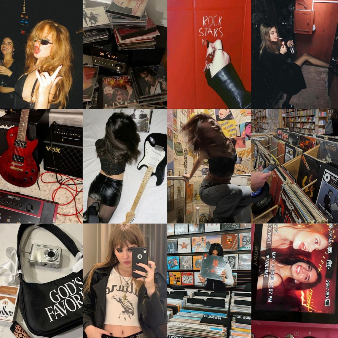 100 PCS | Rockstar Girlfriend Aesthetic Wall Collage | Downtown Girl ...