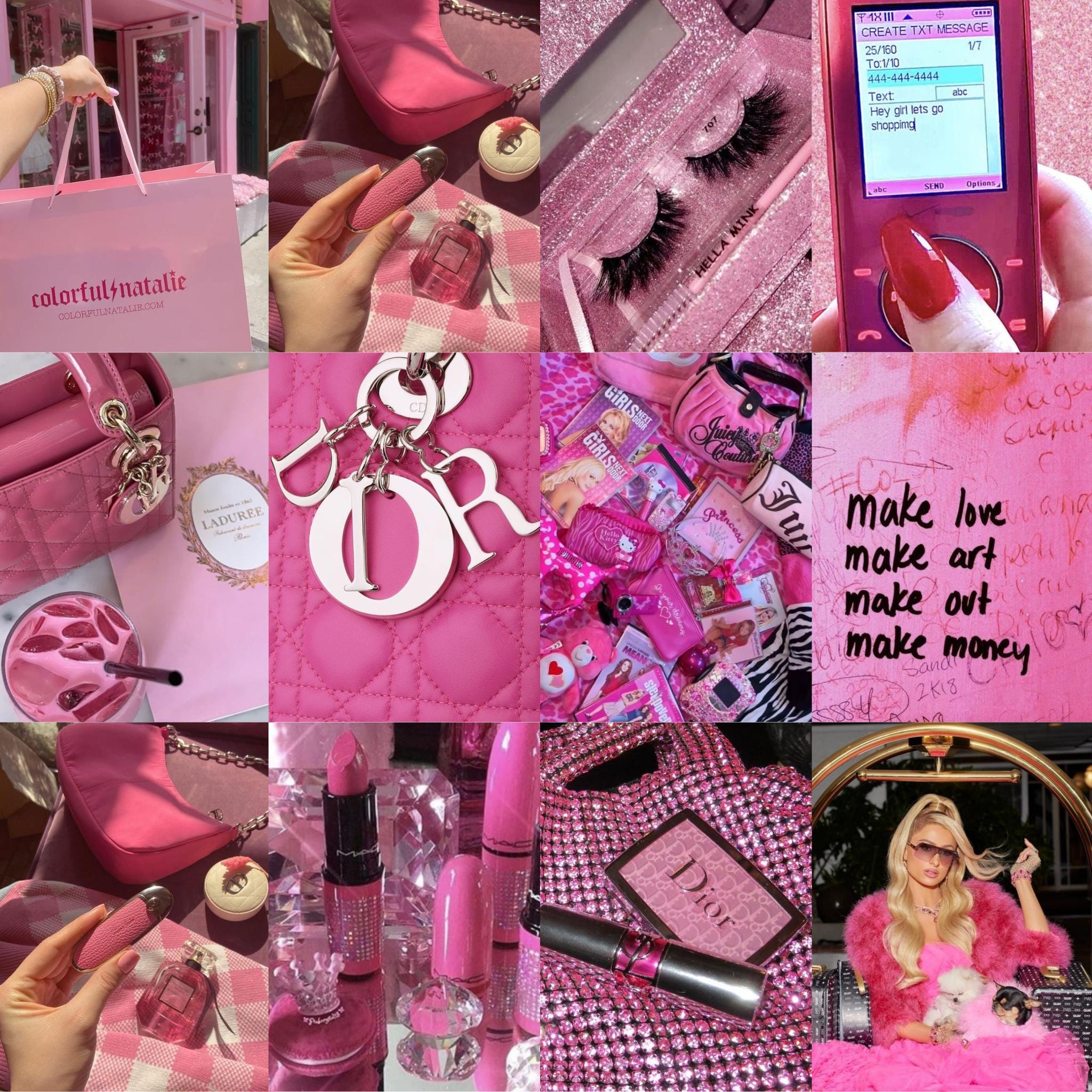 175 PCS Hot Pink Collage Kit, Pink Wall Collage, Baddie Aesthetic ...