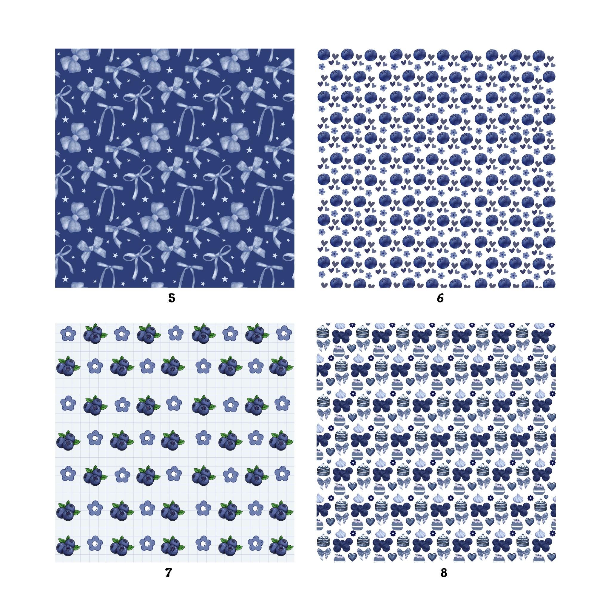 Blueberry Pattern Seamless Digital Papers, Blueberry Design Pattern ...