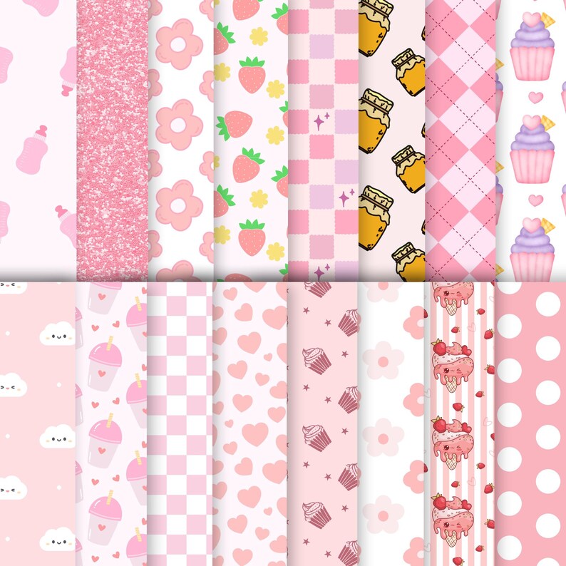 Baby Girl Digital Papers, Baby Girl Shower, Nursery Papers, Baby ...