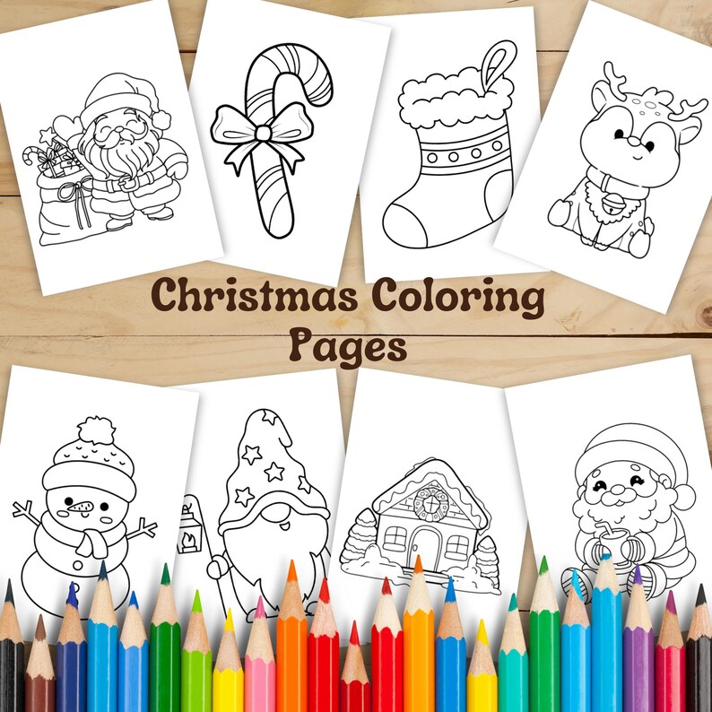 100 PCS Cozy Christmas Coloring Pages Print Bold Easy Holiday Coloring ...