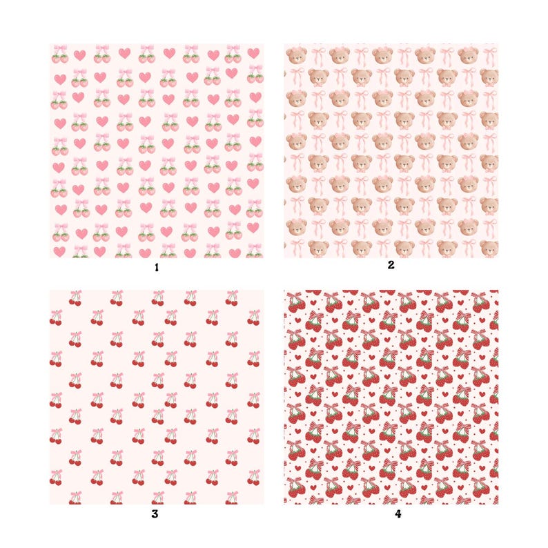 Pink Coquette Bows Digital Papers,pink Digital Seamless Patterns,pink ...